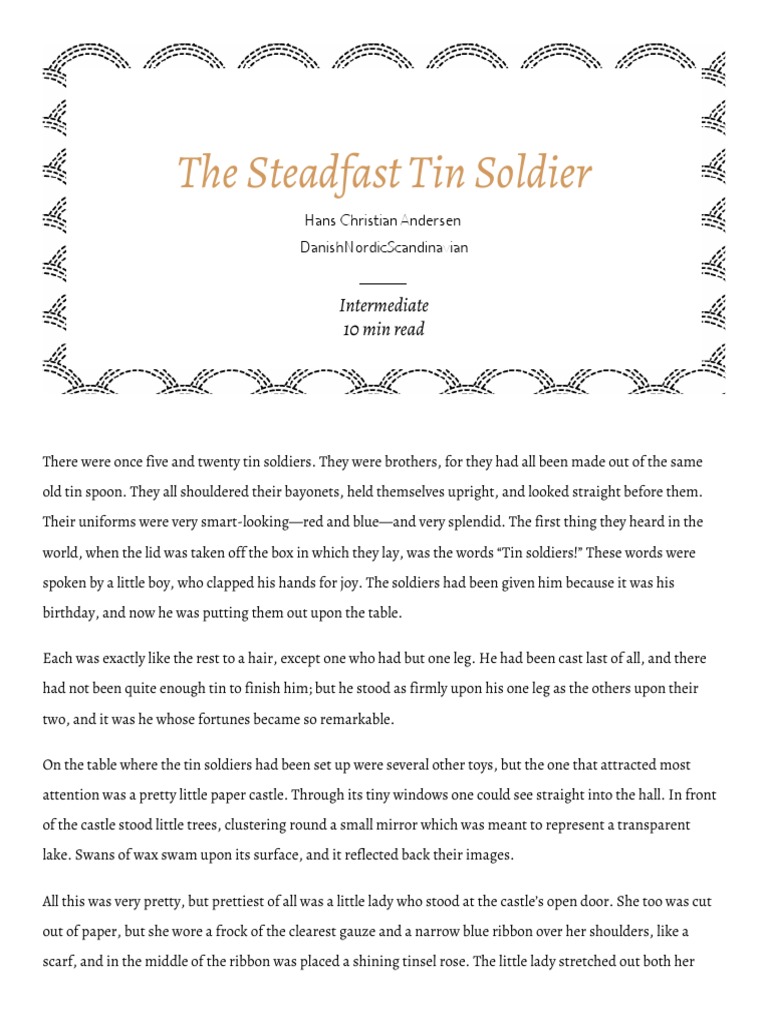 The Steadfast Tin Soldier Story | PDF
