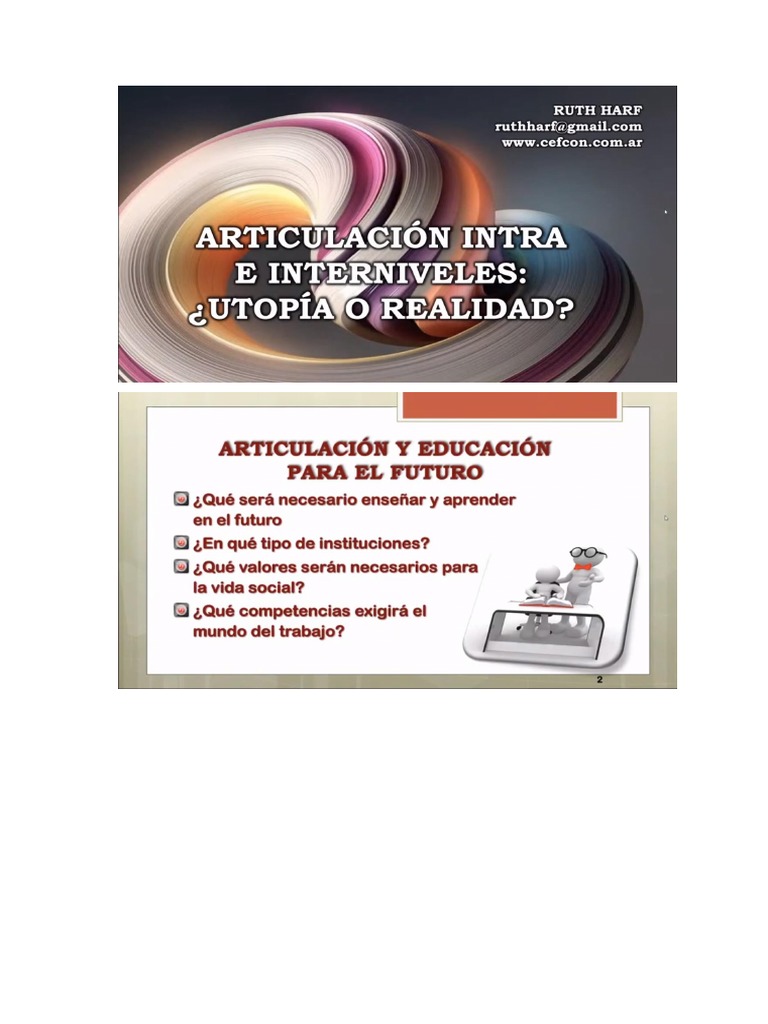 Articulación Intra e Inter Niveles. Ruth Harf | PDF