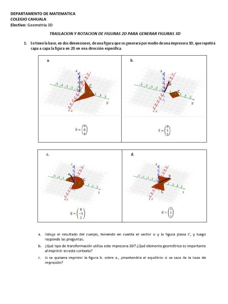Traslacion Y Rotacion de Figuras 2D para Generar Figuras 3D | PDF ...