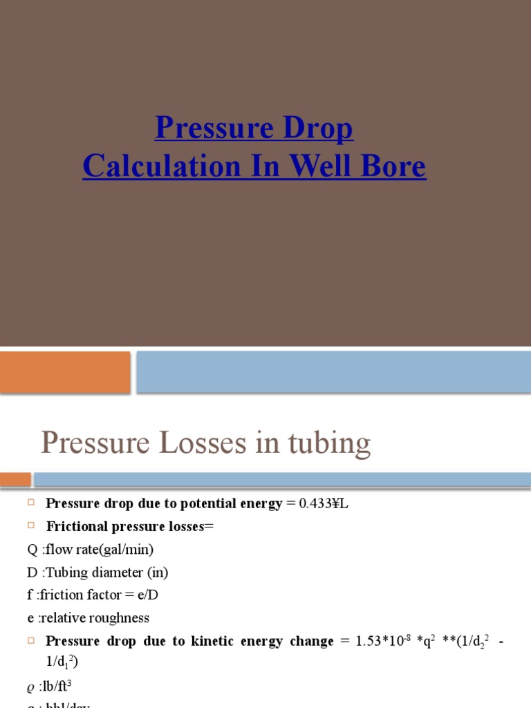 1.pressure Losses in Tubing, Wellhead | PDF