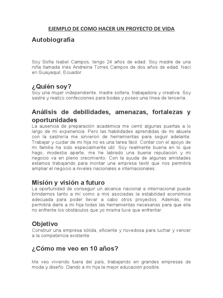 Proyecto de Vida: Guía y Ejemplos | PDF