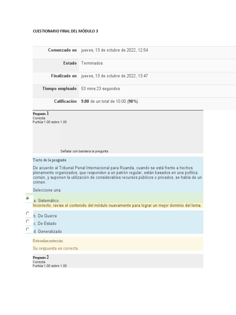Cuestionario Final Del Módulo 3 La Justicia Como Elemento Central en La Justicia Transicional ...