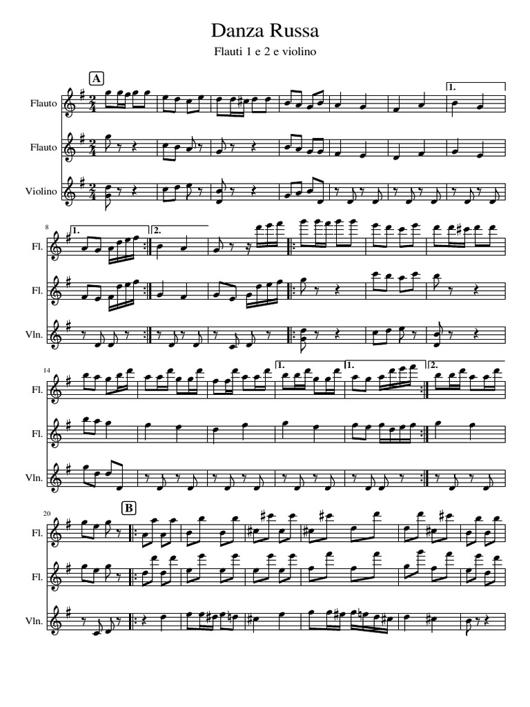 Danza Russa Flauti e Violino | PDF