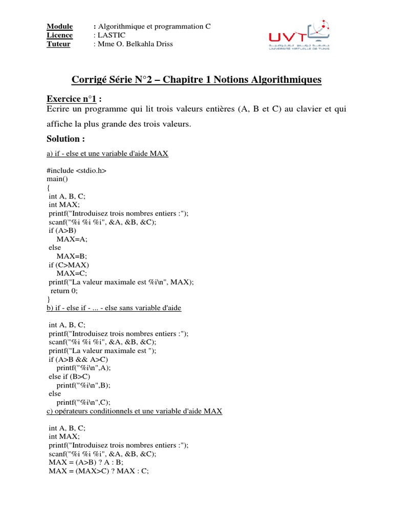 CorrigéSérie 2 | PDF | Génie logiciel | Informatique