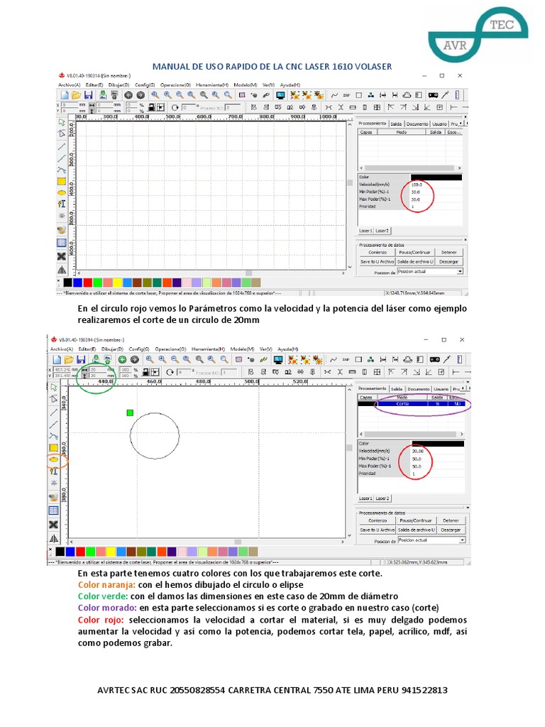 Manual de Uso Rapido de La CNC Laser 1610 Volaser | PDF | Color ...