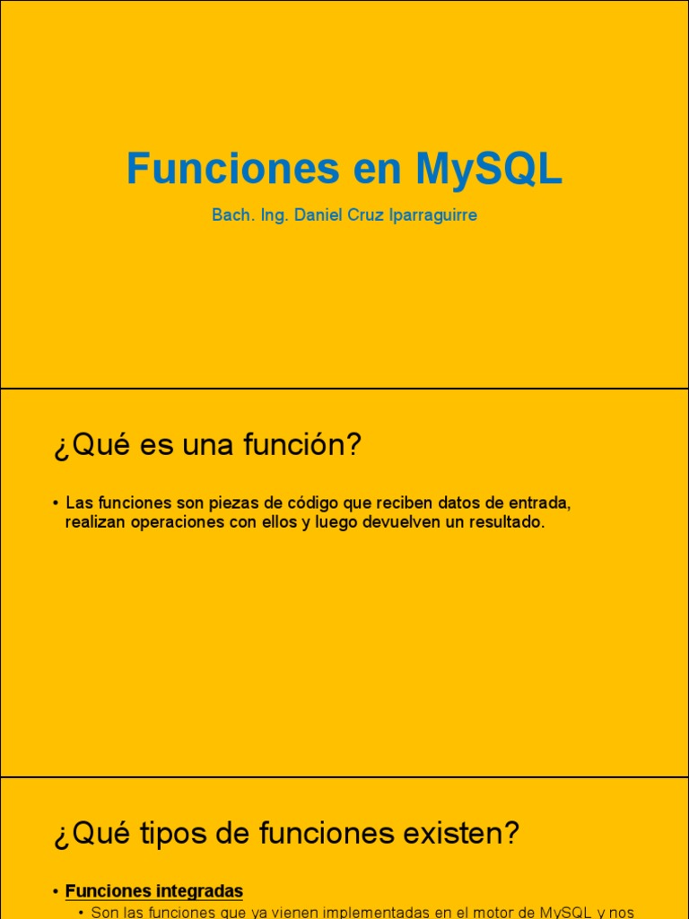 Funciones en Mysql | PDF