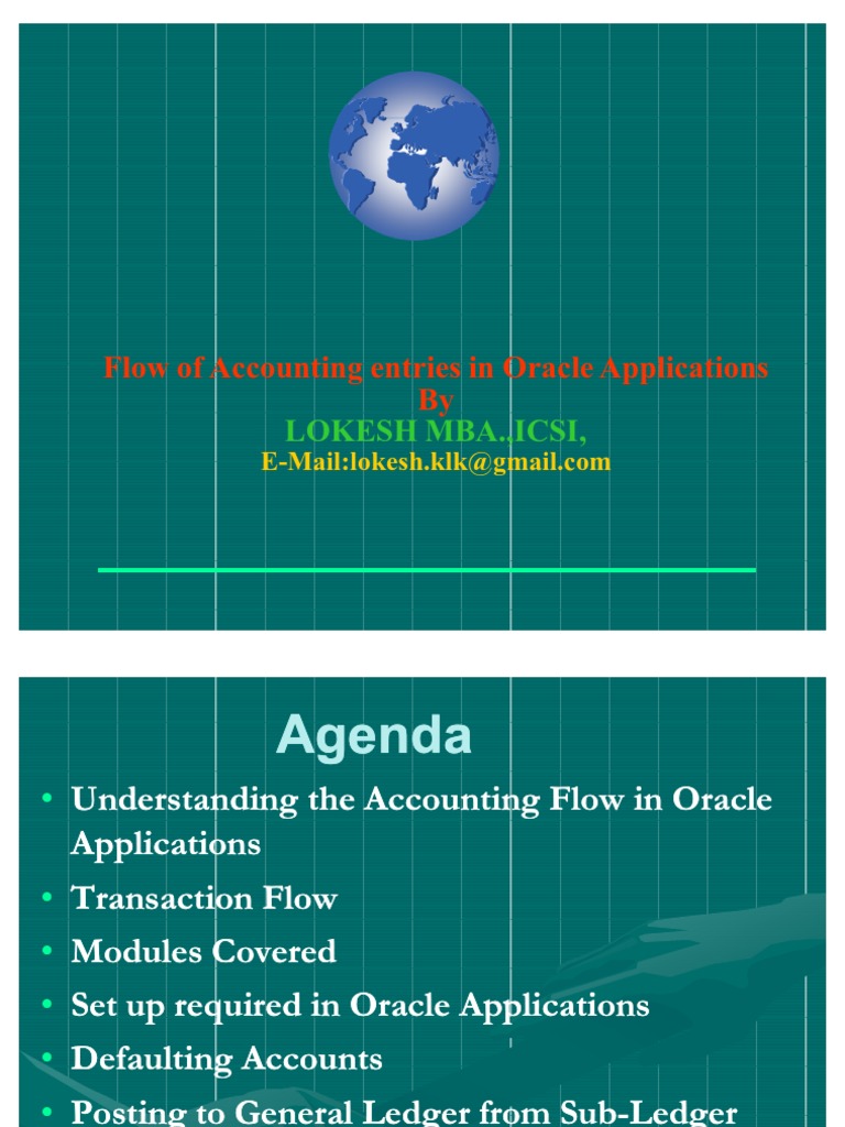 Flow of Accounting Entries in Oracle Applications | PDF | Receipt ...