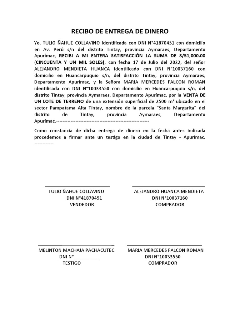 Modelo De Recibo De Entrega De Dinero En Efectivo Not Vrogue Co/modelo De Acta De Entrega De Dinero