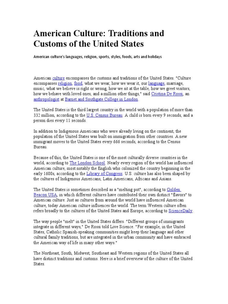 American Culture | PDF