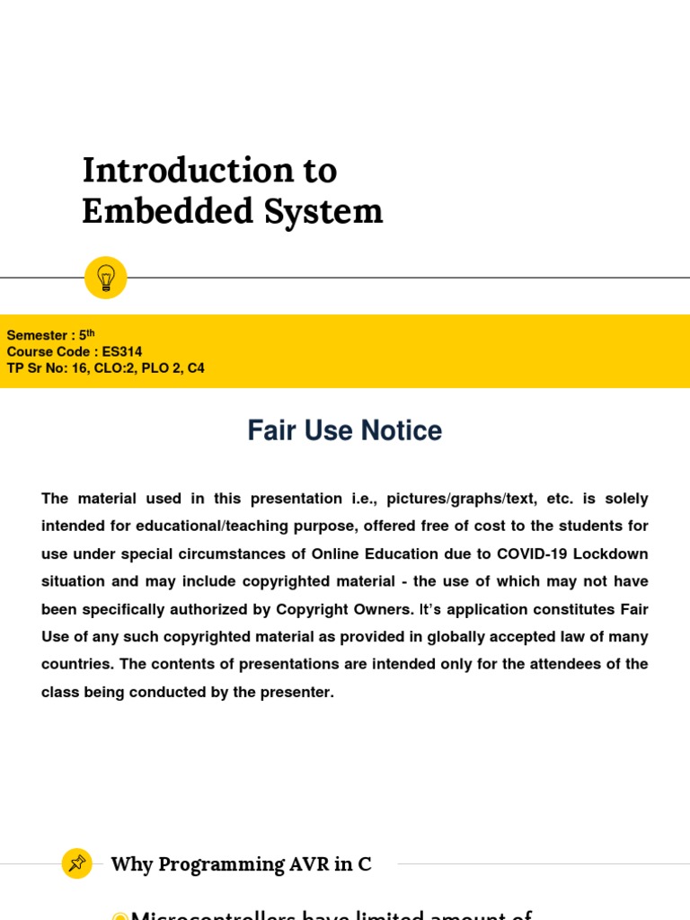 Lecture-4-AVR C Programming | PDF | Microcontroller | C (Programming Language)