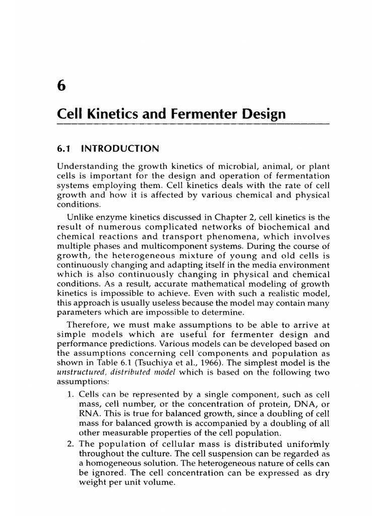 Cell Kinetics and Fermenter Design | PDF