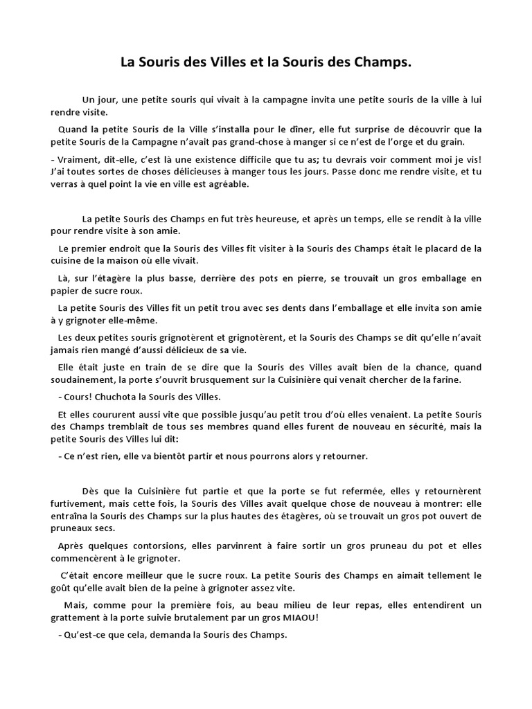La Souris des Villes et des Champs | PDF | Livres de cuisine ...
