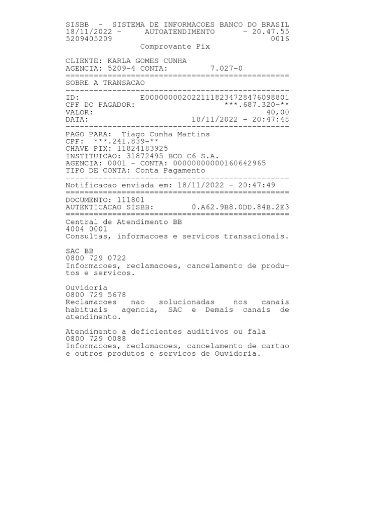 Comprovante 18-11-2022 204800 | PDF