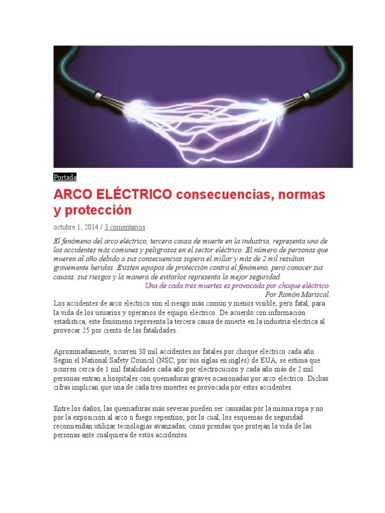 Info Arco Electrico | PDF | Relámpago | Arco eléctrico