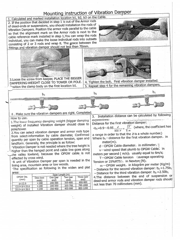 Mounting Instructions of Vibration Dampers | PDF