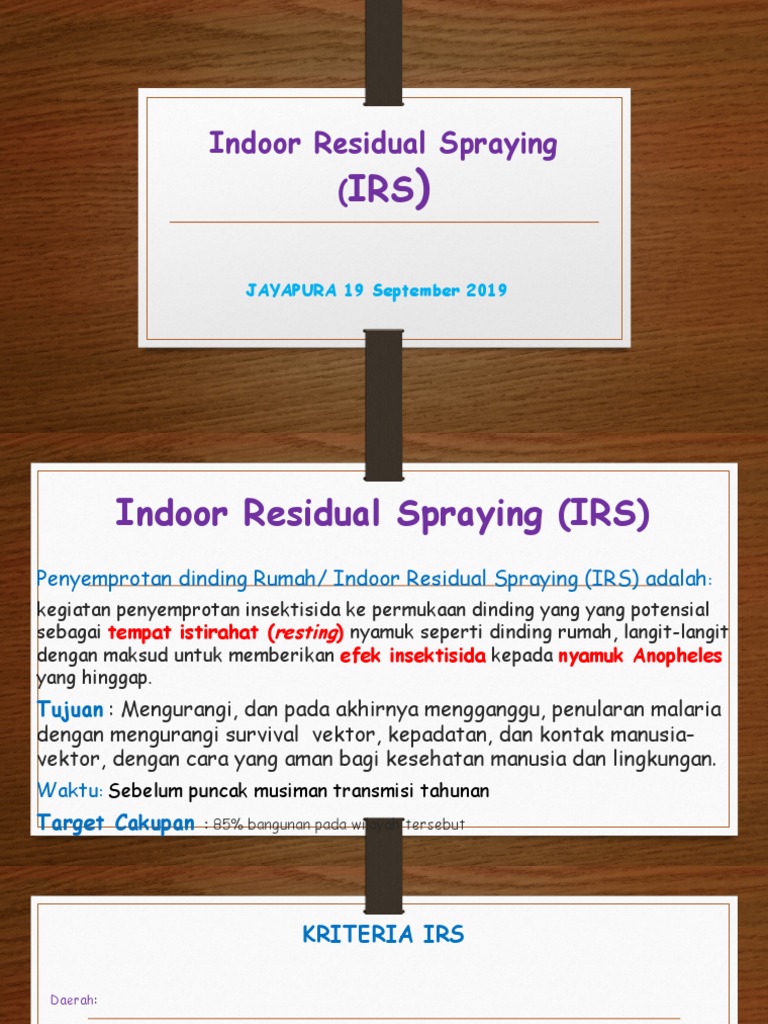 Panduan Penyemprotan IRS untuk Malaria | PDF