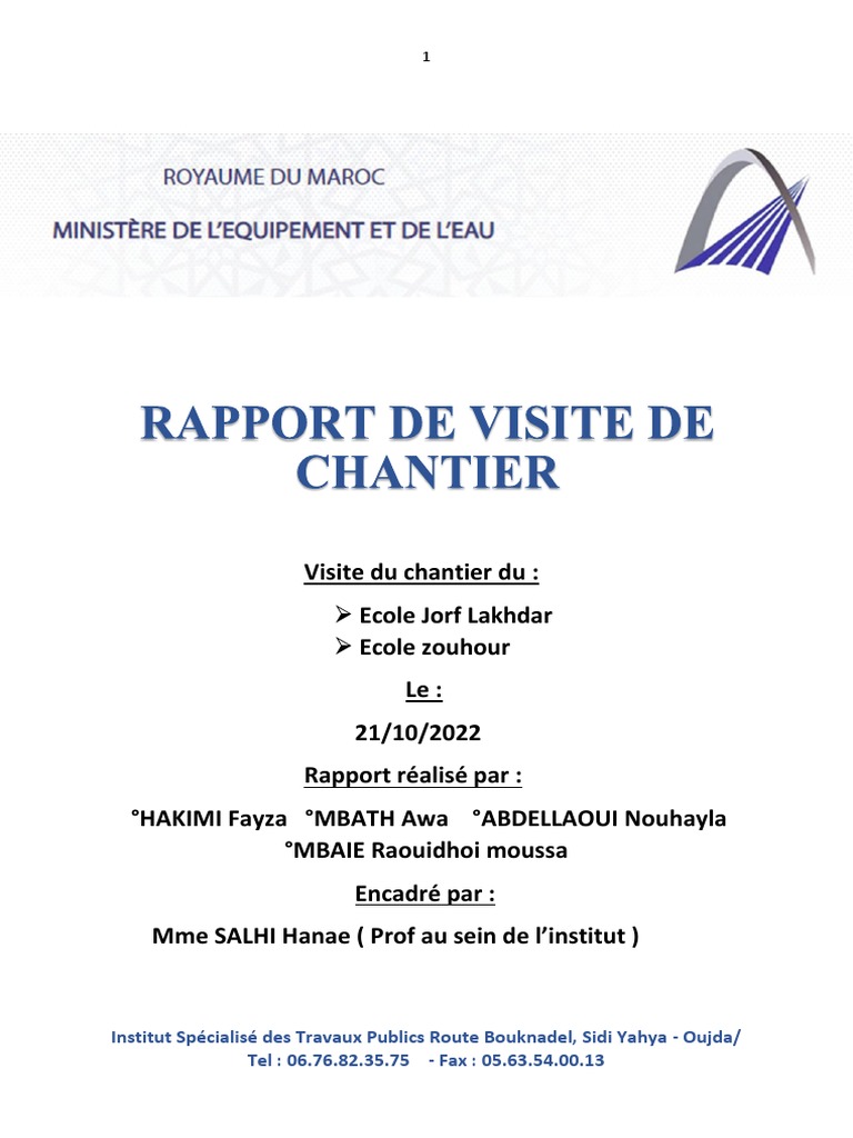 Rapport de Visite de Chantier PDF À Imprimer Usb+ | PDF