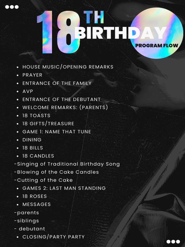18th Birthday Program | PDF