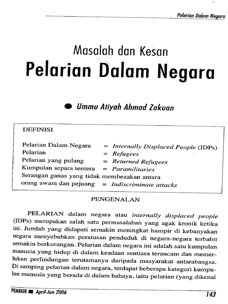 Masalah Dan Kesan Pelarian Dalam Negara (143-156) | PDF