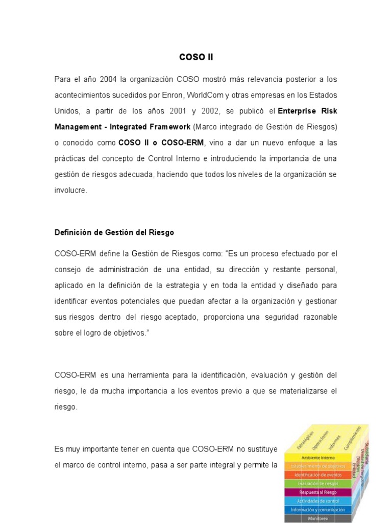 Coso Ii | PDF | Gestión de riesgos | Riesgo