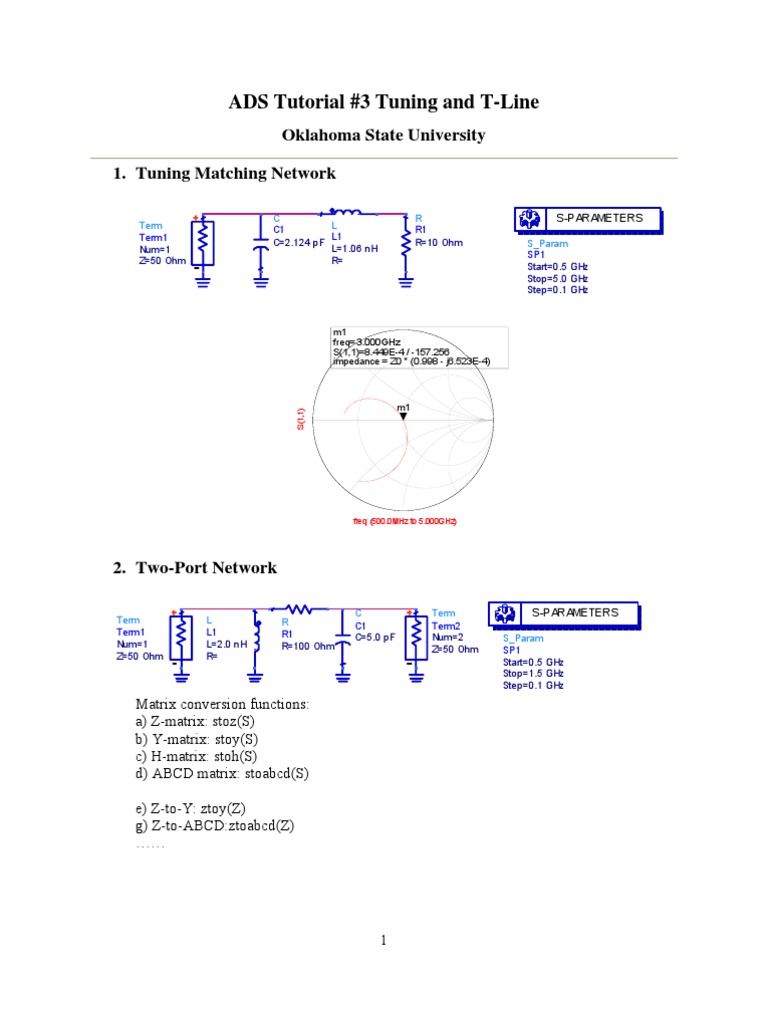 ADS Tuning and Transmission Line Guide | PDF | Transmission Line ...