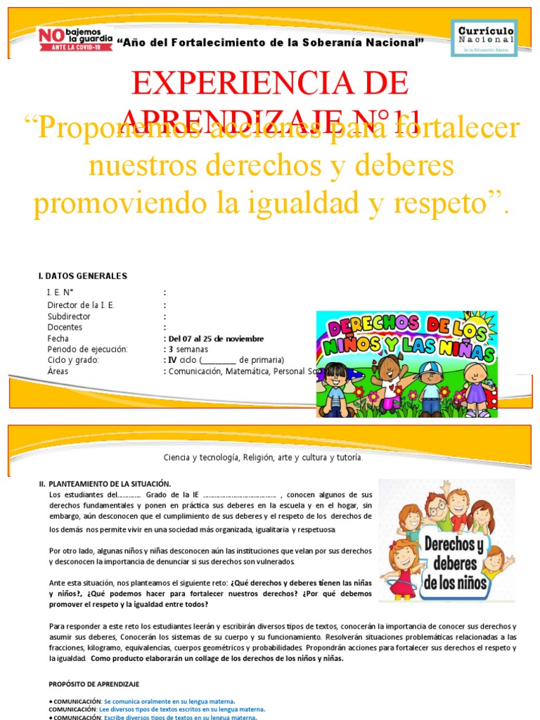 Experiencia de Aprendizaje | Descargar gratis PDF | Aprendizaje | Matemáticas