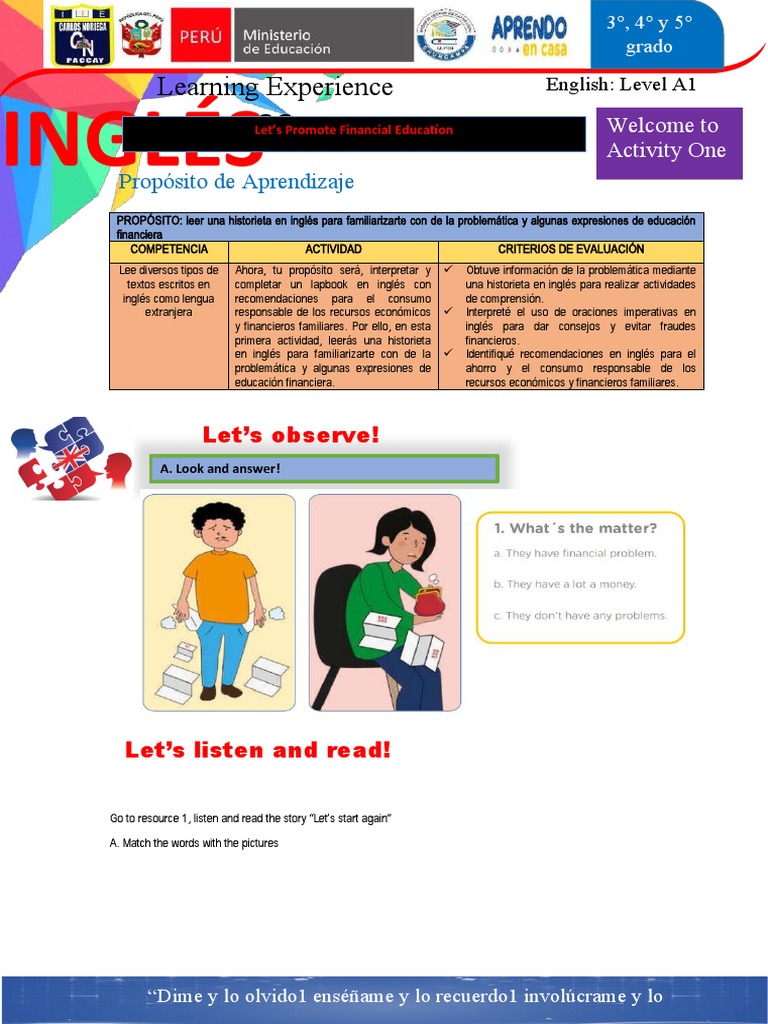 Inglés: Learning Experience 06 | PDF