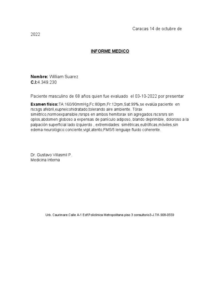 Informe William Suarez | PDF