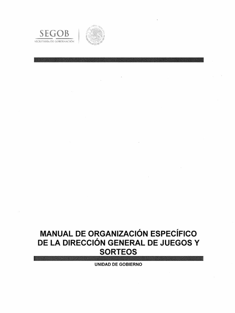 Manual de Organizaci N Espec Fico de La Direcci N General de Juegos y Sorteos | PDF