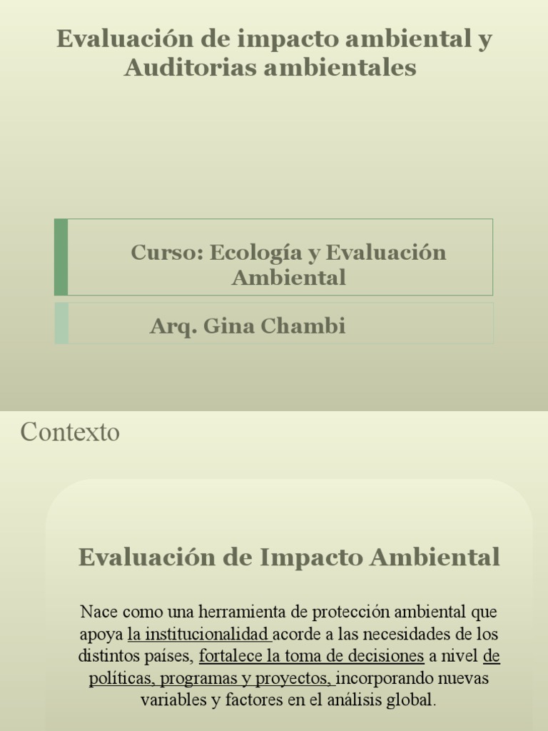 Evaluacion de Impacto Ambiental | PDF | Evaluación de impacto ambiental | Entorno natural