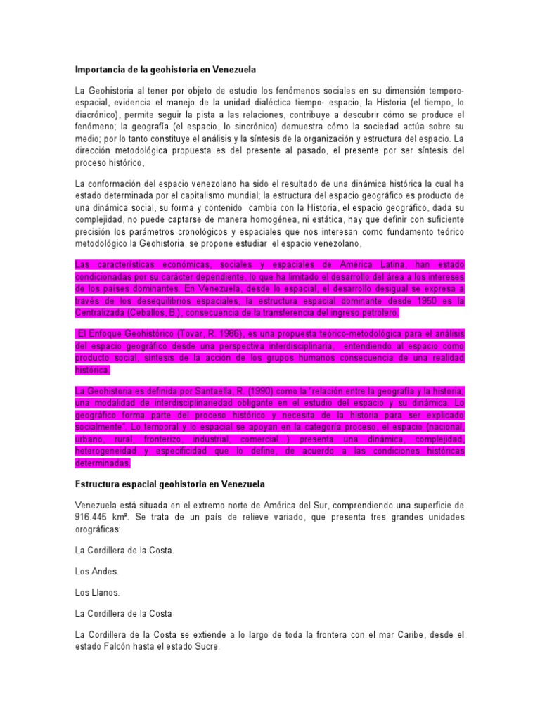 Geohistoria y estructura de Venezuela | PDF | Venezuela | Andes
