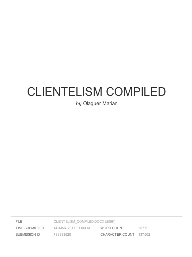 Clientelism Compiled | PDF