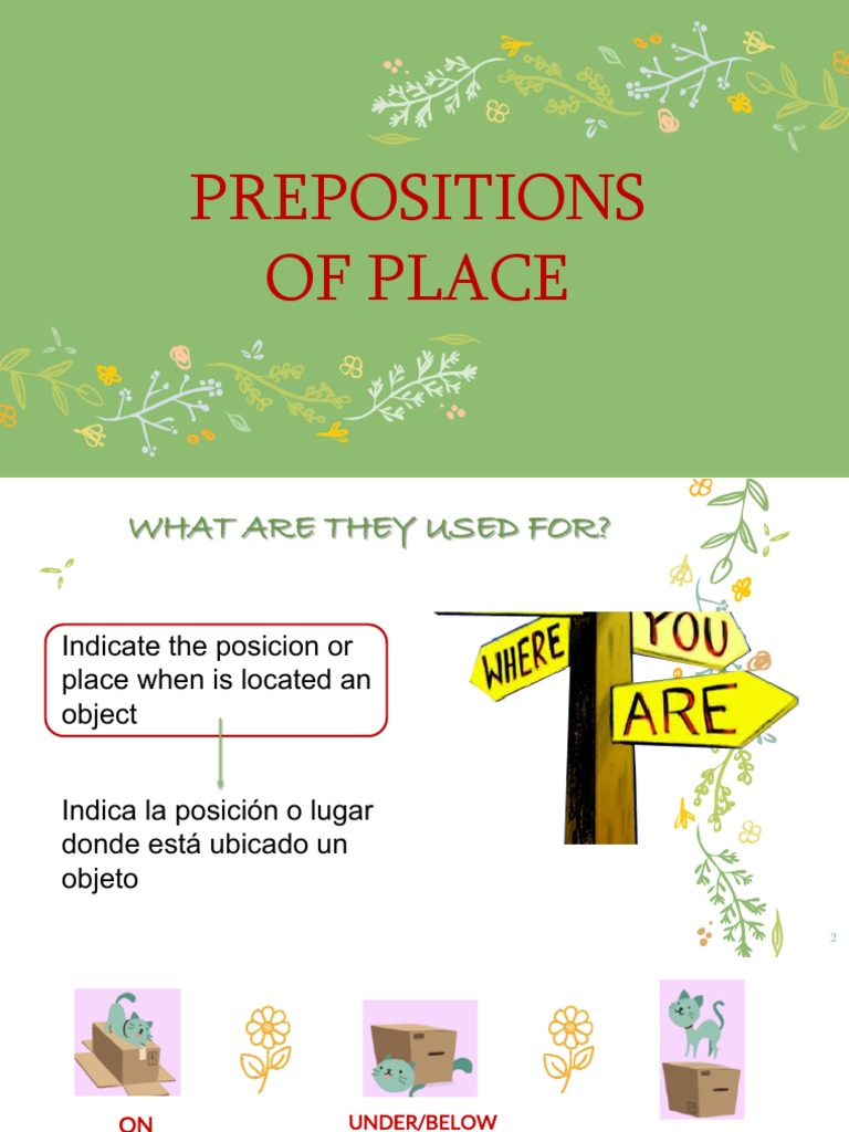 Prepositions of Place | PDF