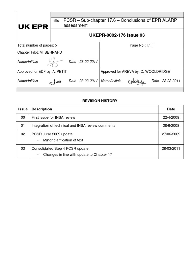 EPR ALARP Assessment | Risk | Safety