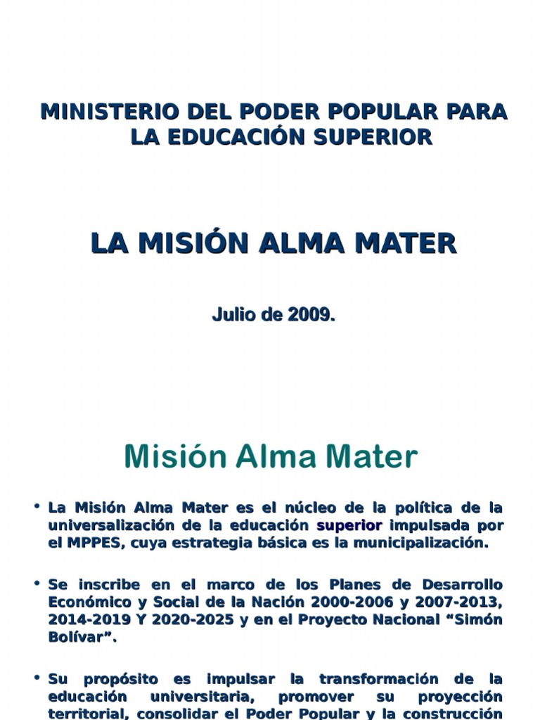Mision Alma Mater | PDF