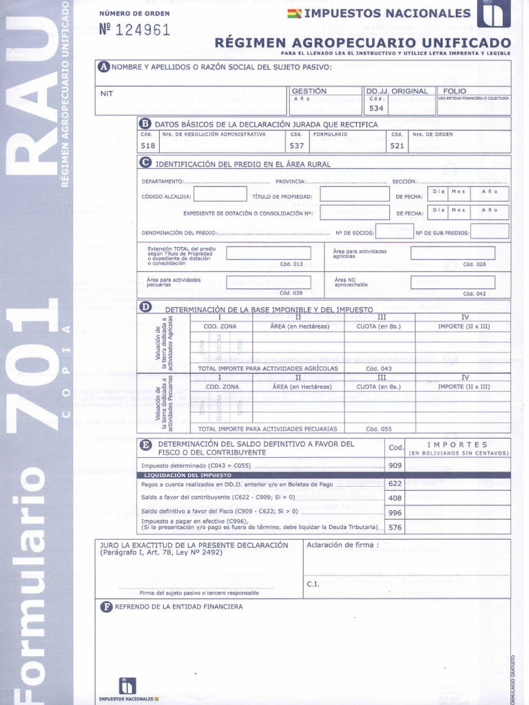Formulario 701 | PDF