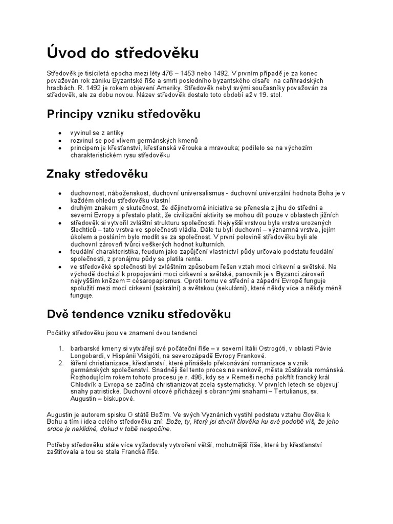Uvod Do Stredoveku | PDF