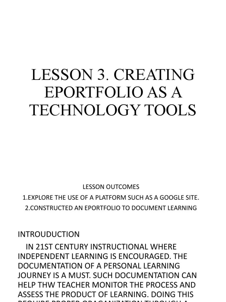 LESSON 3. CREATing portfolio-WPS Office | PDF | Learning | Educational Technology