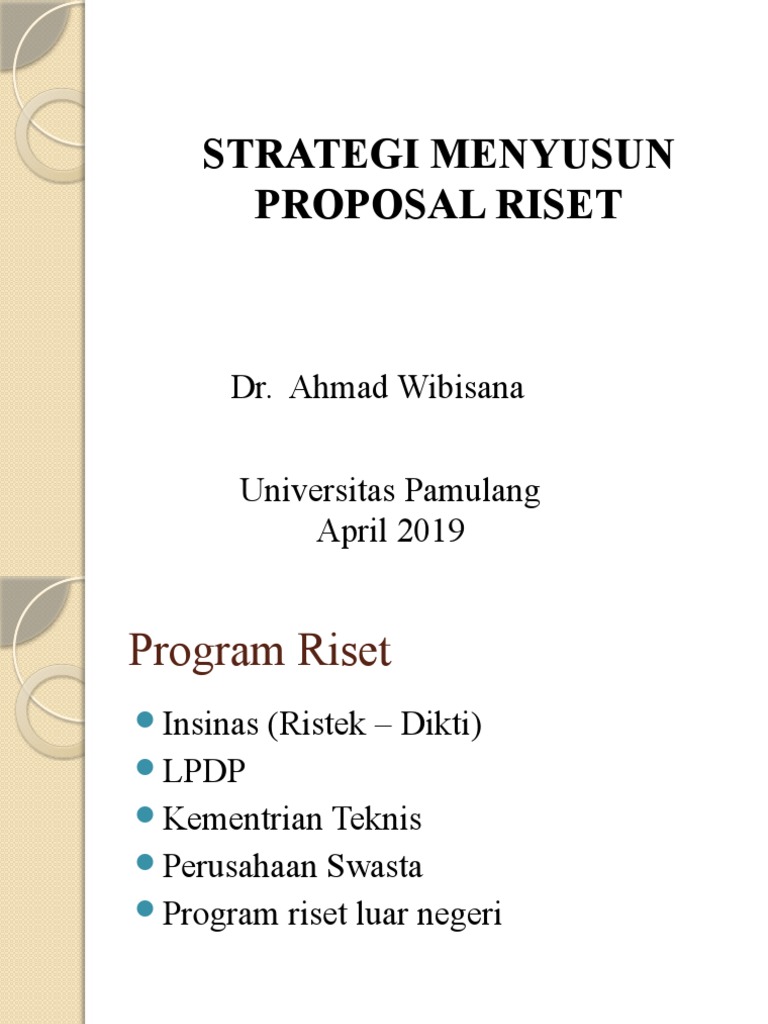 Strategi Penyusunan Proposal Riset | PDF