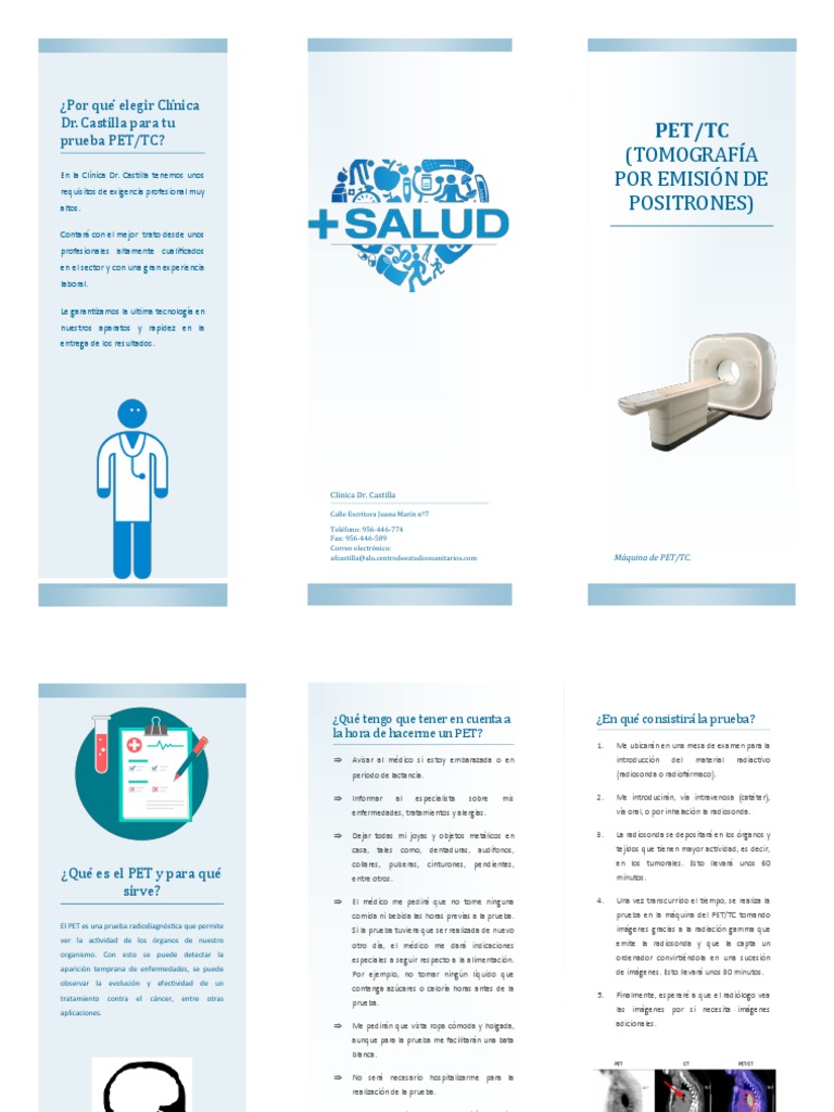 TRÍPTICO Atención Al Paciente | Descargar gratis PDF | Tomografía de emisión de positrones | Ct Scan
