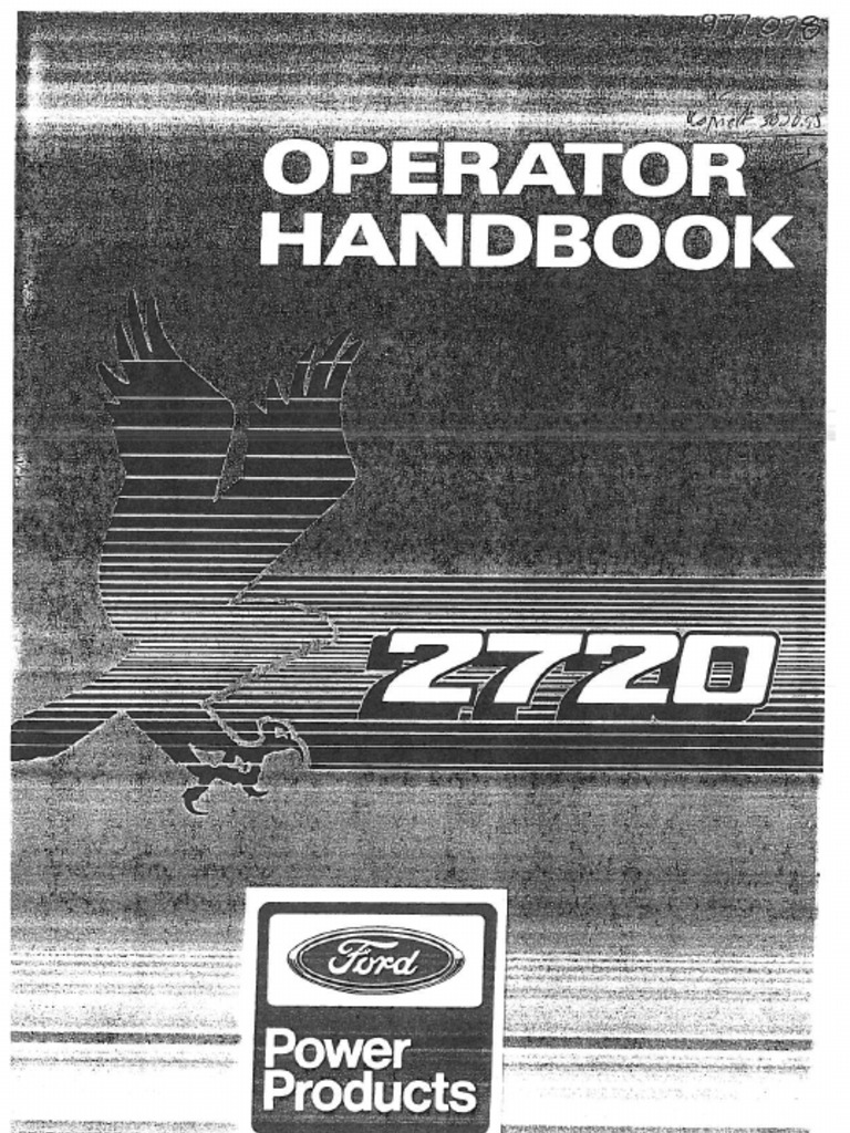 Ford 2720 Operator Handbook 977098 | PDF