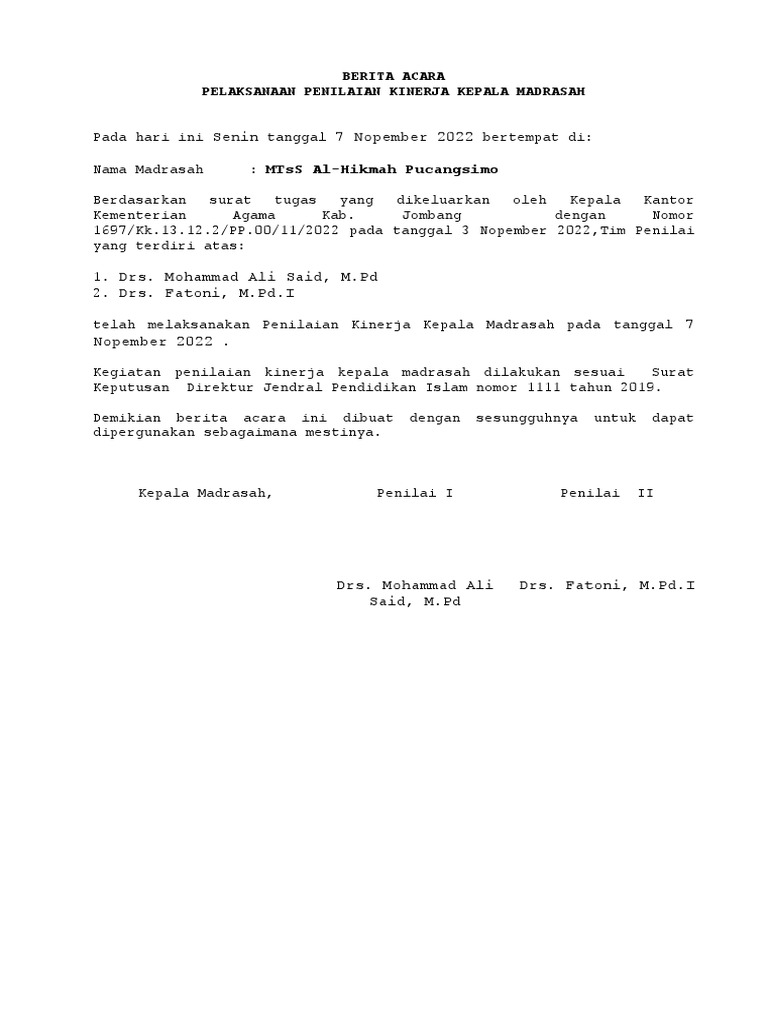 BA Dan PI PKKM 2022 Isi | PDF