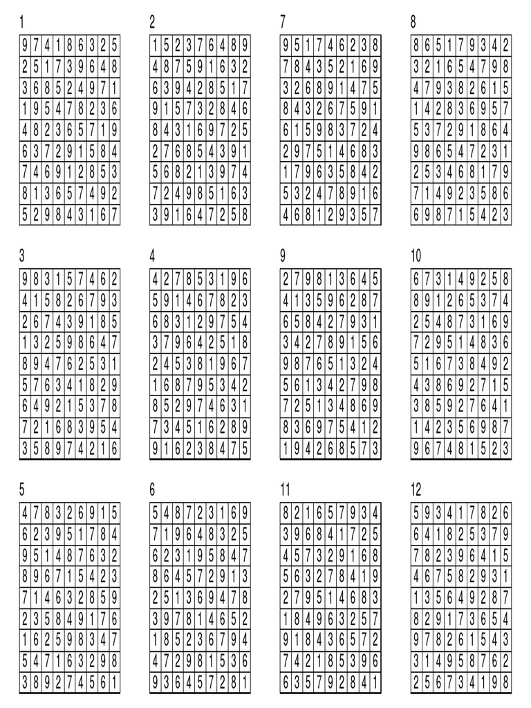 Solution 60 Sudokus Pattern Difficult | PDF | Business | Technology ...