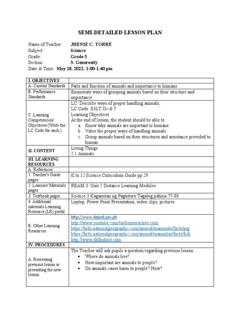 REVISED Lesson Plan | Download Free PDF | Teachers | Learning