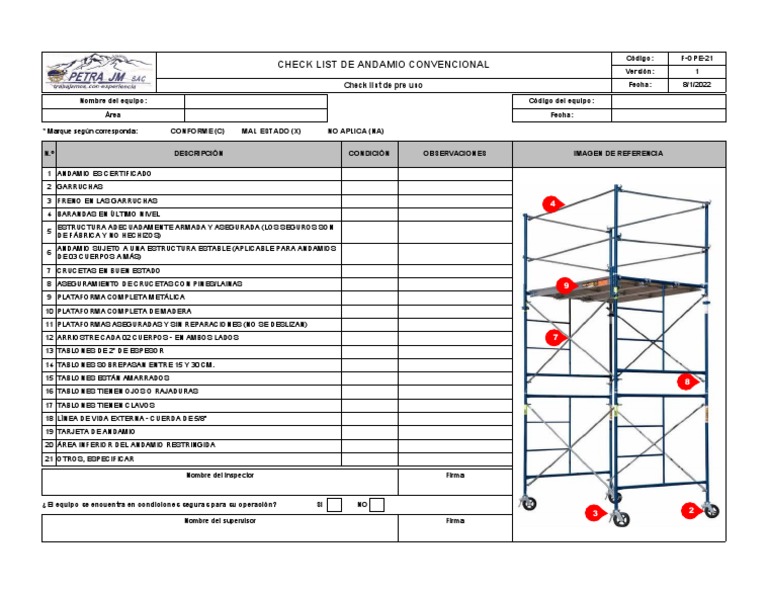 Evaluación de seguridad de andamio convencional | PDF | Andamio