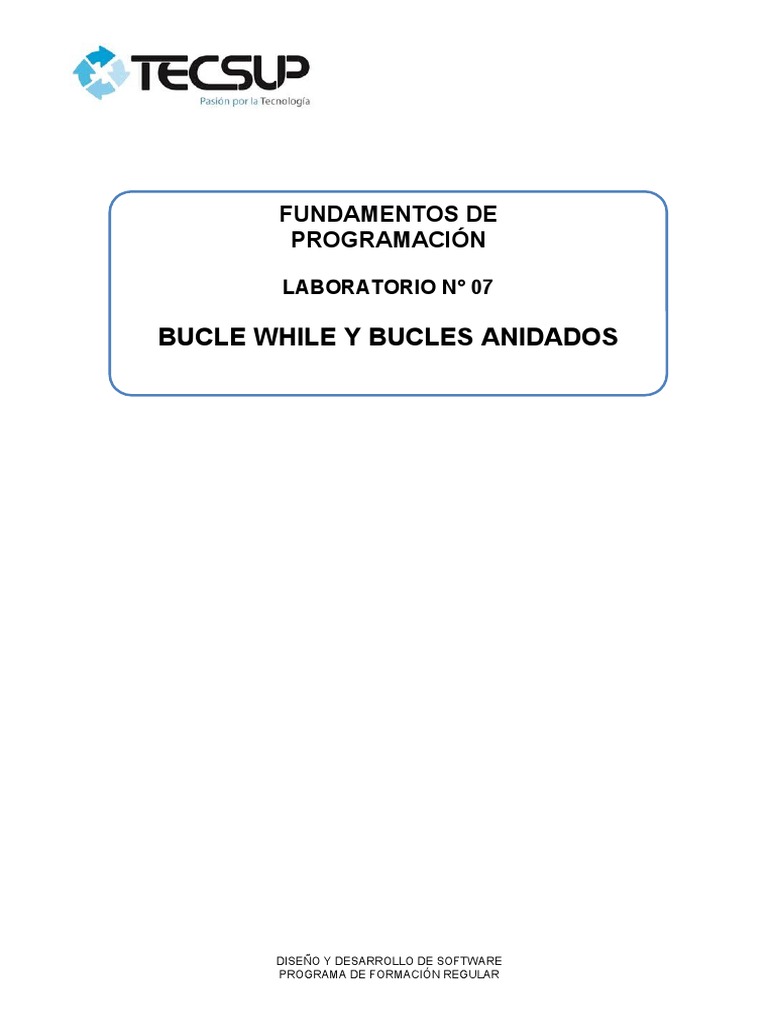 Lab 07 - Bucle While y Bucles Anidados | PDF | Python (lenguaje de programación) | Flujo de control