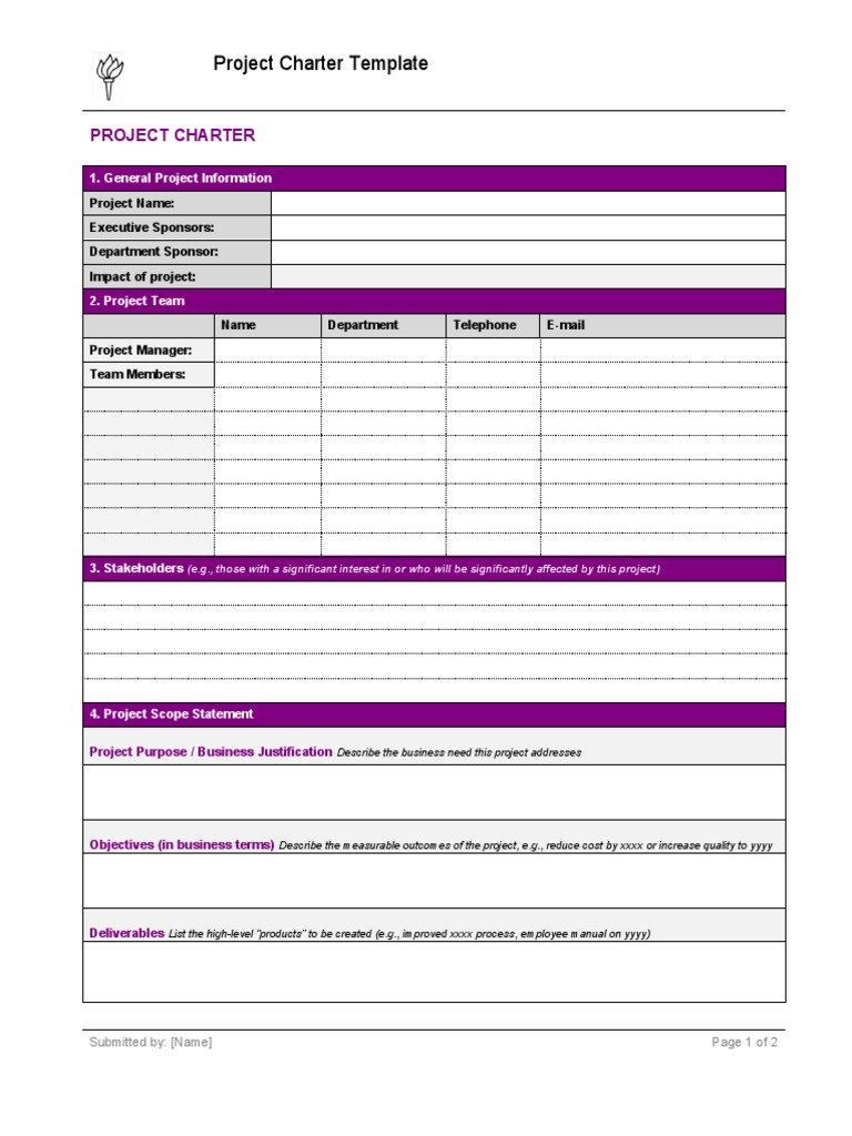 Project Charter Template | PDF