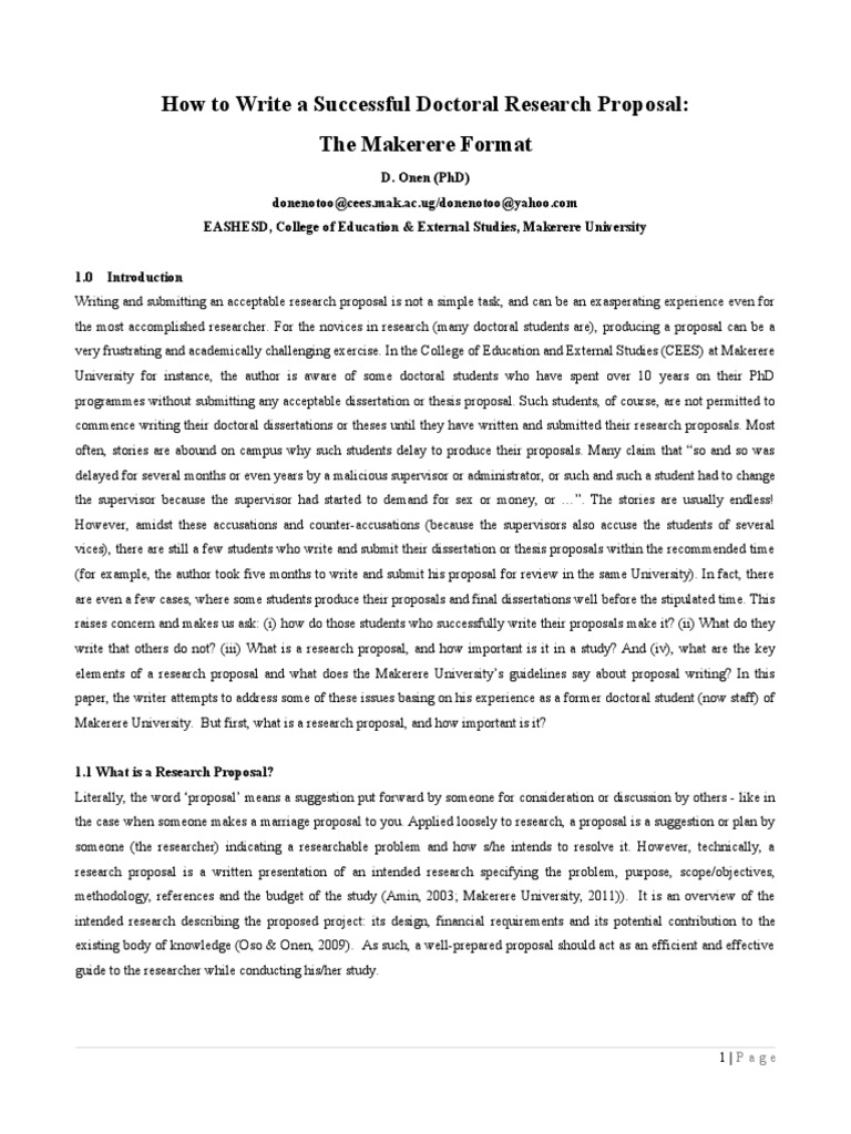 How To Write A Doctoral Research Proposal at Makerere University | PDF | Hypothesis | Theory