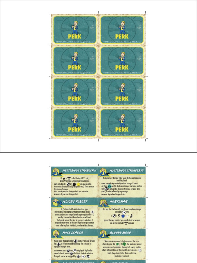 Perk Cards W2 | Download Free PDF | Gaming | Tabletop Games