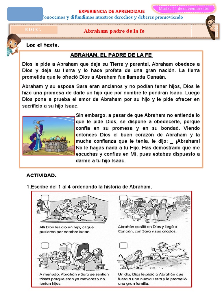 D2 A2 FICHA Abraham Padre de La Fe | PDF D2 A2 FICHA Abraham Padre de La Fe | PDF